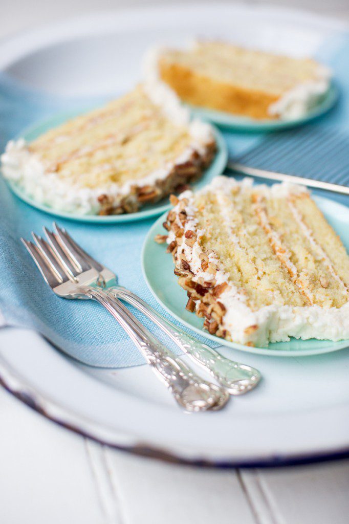 Italian Layered Cream Cake-Table and Dish